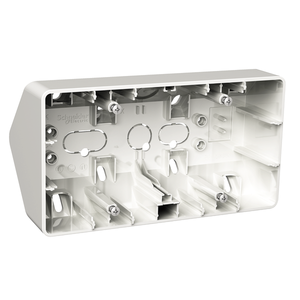 Exxact surface mounted box 2-gang corner box white – IL Components
